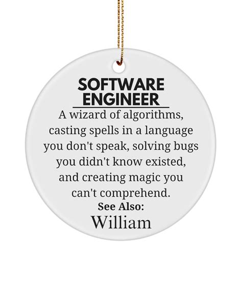 Software Engineer Personalized Ornament Software Engineer T Tech Ornament Computer Geek