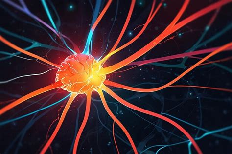 Digital Illustration Of Active Neuron Firing Within A Neural Network Simulating Brain Activity