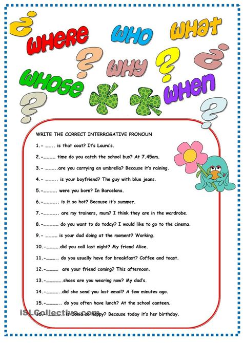 Interrogative Pronouns Pronoun Worksheets Interrogative Pronouns English Grammar Worksheets