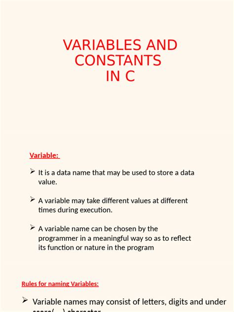 Pps Unit 1 Lesson Variables And Constants Pdf Variable Computer Science Computing
