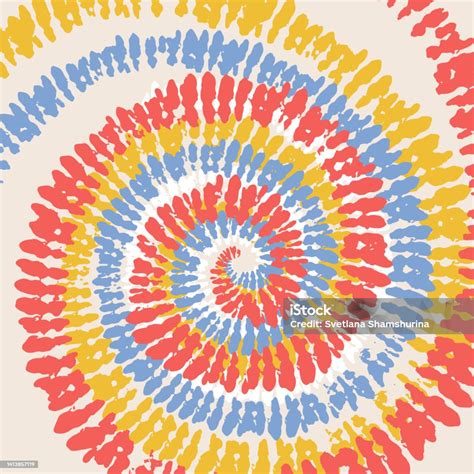 레인보우 타이 염료 소용돌이 그루비 배경 사이키델릭 타이 염료 70년대 히피 배경 레인보우 염색 벡터 일러스트레이션 멀티 소용돌이 서클 히피 나선형 홀치기 염색에 대한 스톡