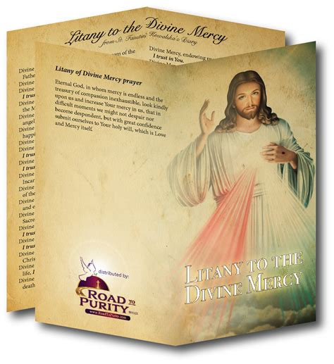 Litany To The Divine Mercy Prayer Card 3 X 6 Folded C