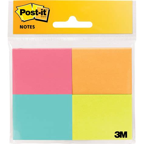 3m Post It Notes Assorted Colors Pack Of 4 Sheets