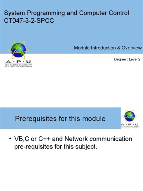 Apu Spacc 01 Introduction Pdf Computer Programming Data