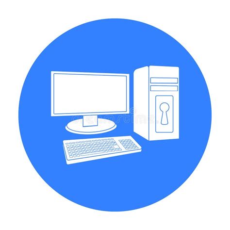 Locked Computer Icon In Outline Style Isolated On White Background Hackers And Hacking Symbol