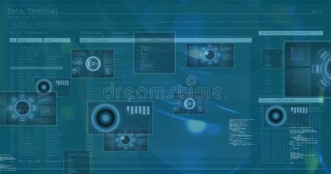 Animation Of Data Processing On Blue Digital Screens Stock Video Video Of Animation Computing