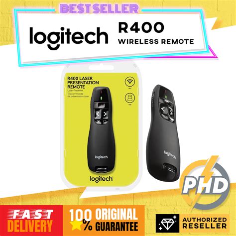 Logitech R400 Wireless Presentation Remote 2 4 Ghz Usb Receiver Red Laser Pointer 15 Meter