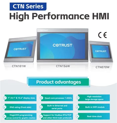 Ctn070w Hmi Built In Ethernet And Serial Ports Support For Modbus Rtu Tcp And Other Third Main