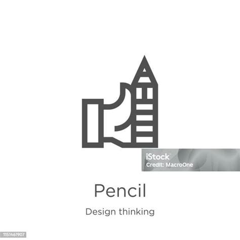 디자인 사고 컬렉션에서 연필 아이콘 벡터입니다 얇은 선 연필 개요 아이콘 벡터 일러스트 레이 션입니다 웹 사이트 디자인 및 모바일 앱 개발을 위한 윤곽 얇은 선 연필 아이콘