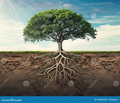 A Tree With Roots Visible Above Ground Symbolizing The Depth And Transparency Of Strong