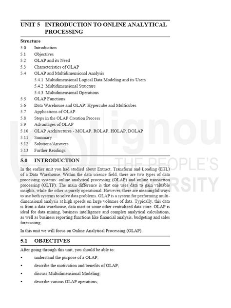 2 5 Olap In The Data Warehouse Pdf Data Warehouse Information Technology