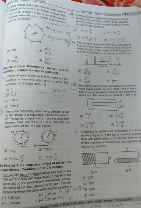 A Capacitor Is Half Filled With A Dielectric K 2 As Shown In Figure A