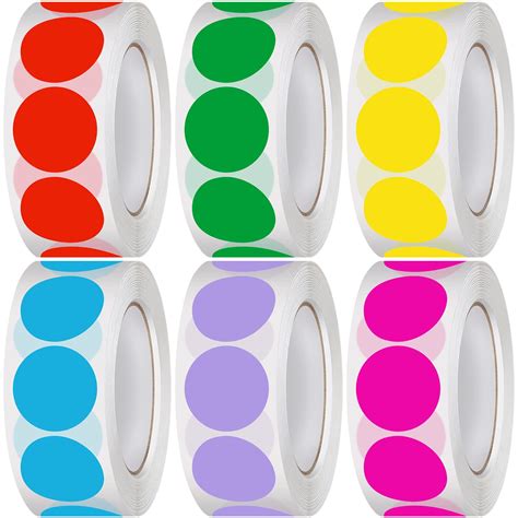 Buy 3000 Pieces 3 4 Inch Round Color Coding Labels Roll Dot Stickers Assorted Colored Circle Dot