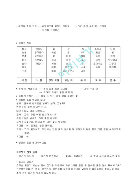 유아교육 프로그램 개발 프로젝트접근법 교육사례유아교육계획안유아교육 교육계획안사범교육레포트