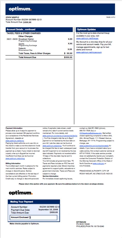 Optimum How To Read Your Optimum Bill
