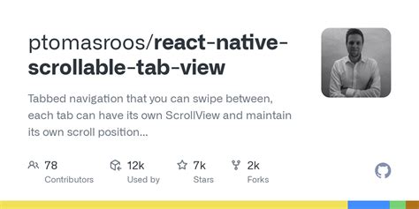 Github Ptomasroosreact Native Scrollable Tab View Tabbed Navigation