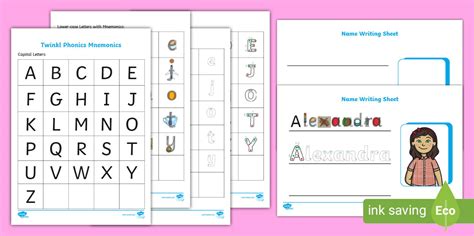 Editable Name Writing Strips With Mnemonics Twinkl Phonics