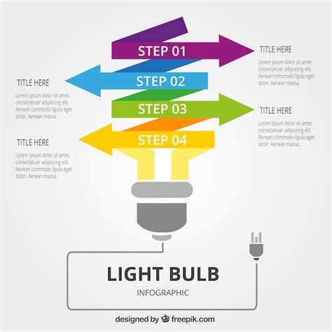 Free Vector Light Bulb Infographic With Colorful Arrows
