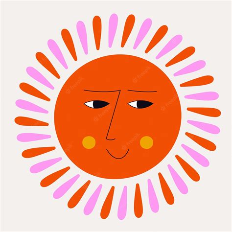 Premium Vector Smiling Sun Abstract Personage Mascot Design Funny Face Cute Iconx9