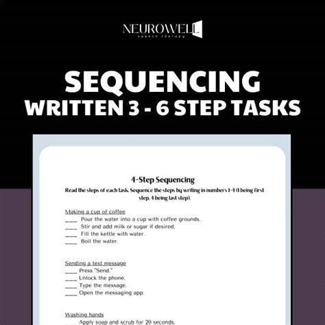3 6 Step Written Sequencing Adult Cognitive Activities Adult Speech
