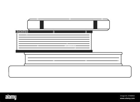 Stacked Books Textbooks Black And White 2d Line Cartoon Object Stock Vector Image And Art Alamy