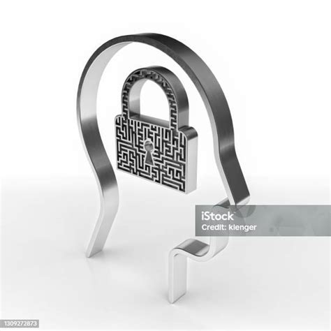 미로 자물쇠가있는 인간의 머리 3d 렌더링 열쇠에 대한 스톡 사진 및 기타 이미지 열쇠 배경 주제 흑백 Istock