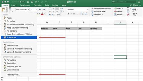 Transposer Des Colonnes Et Des Lignes Dans Microsoft Excel Exceller