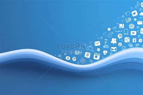 소셜 미디어 아이콘이있는 파란색 배경