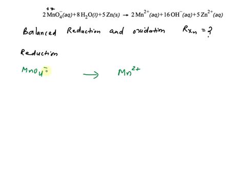 Solved Write Balanced Half Reactions For The Following Redox Reaction