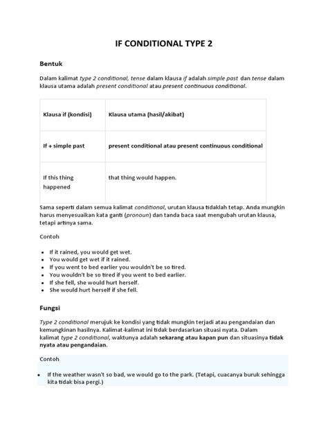If Conditional Type 2 Pdf Linguistic Morphology Syntax