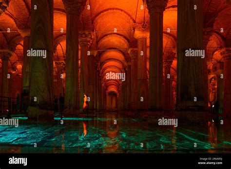 The Interior Of The Famous Cistern Basilica Is Seen From The Inside Interior Of Landmark