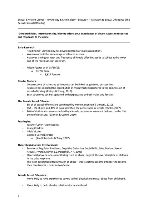 Lecture Pathways To Sexual Offending The Female Sexual Offender Sexual Violent Crimes