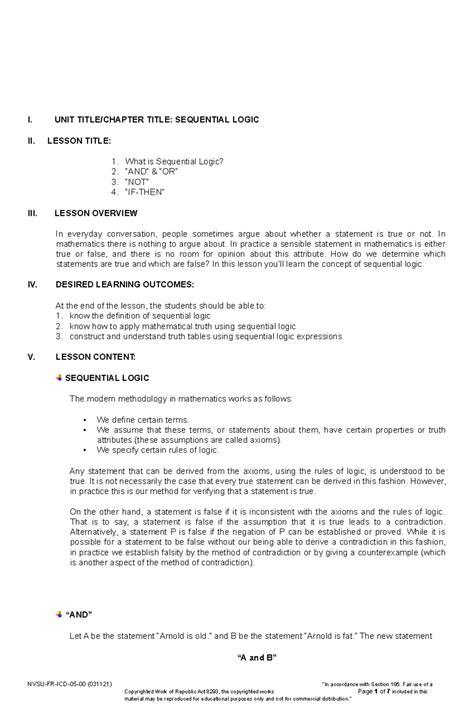 Instructional Module 4 Sequential Logic I UNIT TITLE CHAPTER TITLE SEQUENTIAL LOGIC II