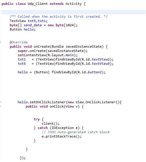 Sockets Udp Client On Android Stack Overflow