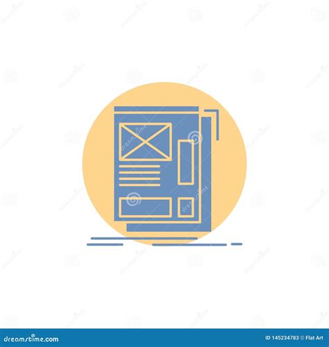 Wire Framing Web Layout Development Glyph Icon Stock Vector