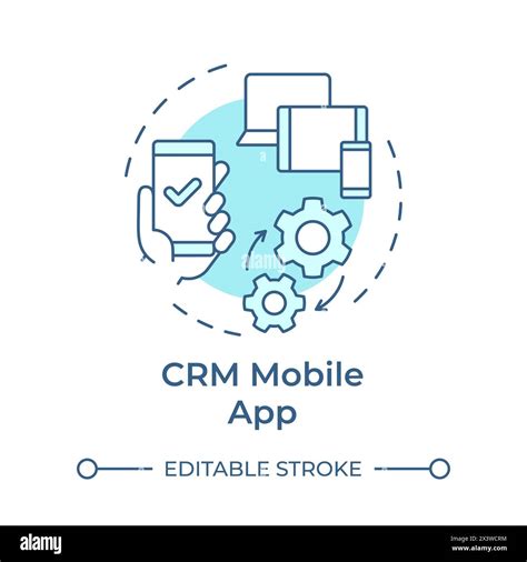 Crm Mobile App Soft Blue Concept Icon Stock Vector Image And Art Alamy