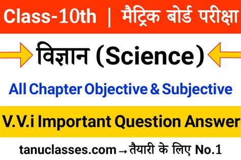 Class 10 Science विज्ञान Objective Question Chapter Wise Pdf