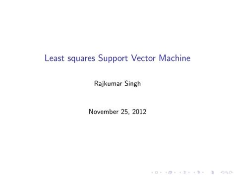 least squares support vector machine classifier ppt