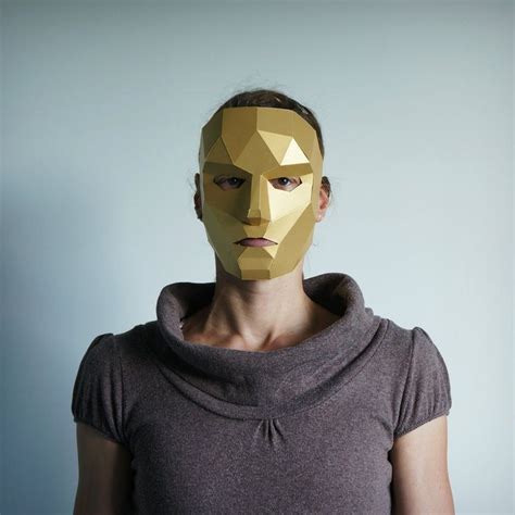 Polygon Female Face Woman Face Half Mask Human