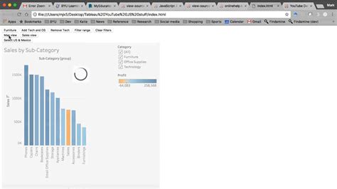 Tableau Javascript Api Selecting Marks Youtube