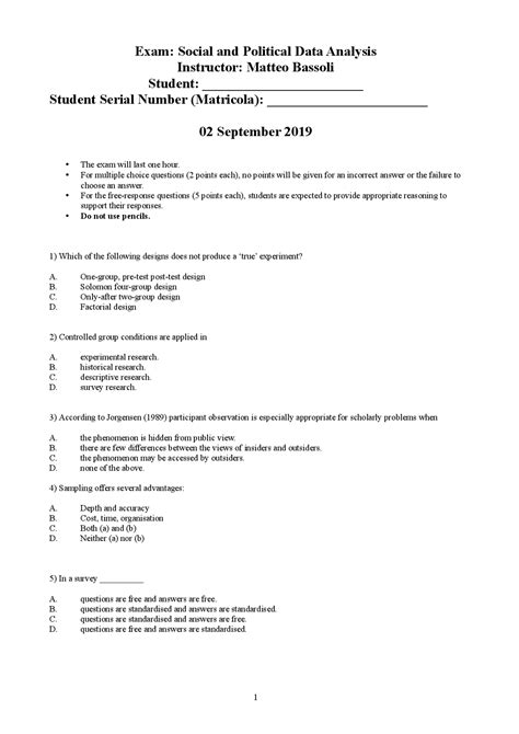 Esame Di Data Analysis Docsity
