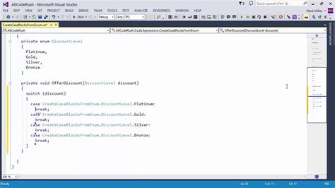 Devexpress Coderush Create Case Block From Enum Youtube