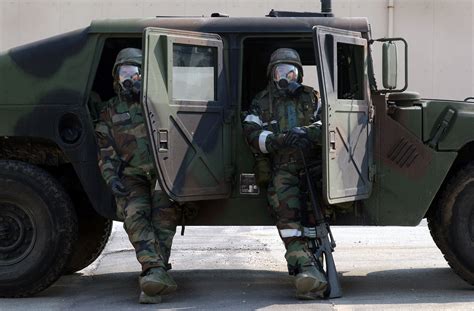 Wearing Mission Oriented Protective Postures MOPP Gear US Air Force USAF Airmen From