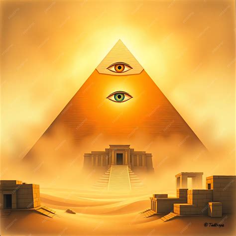 Pyramid With Inner Eye Symbol Premium Ai Generated Image