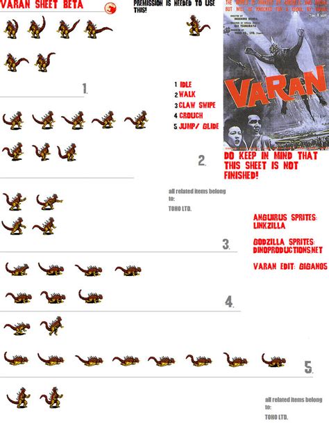 Varan Sprites By Gigan05 On Deviantart