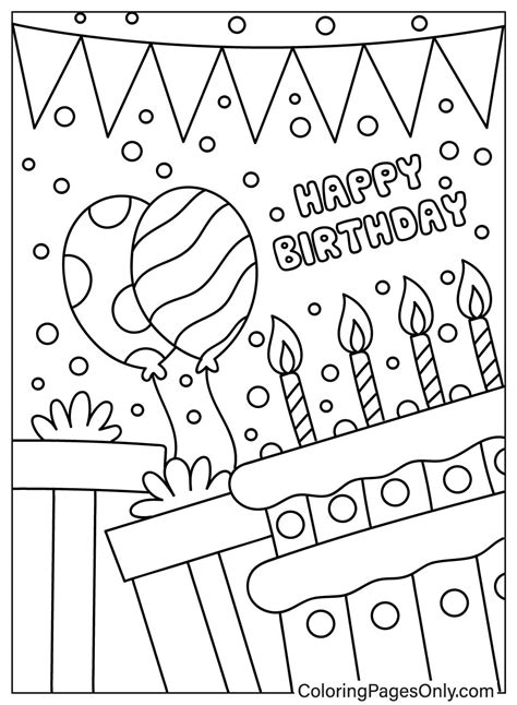 Birthday Cards Coloring Pages