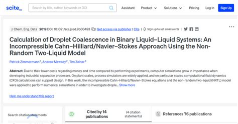 Calculation Of Droplet Coalescence In Binary Liquid Liquid Systems An Incompressible Cahn