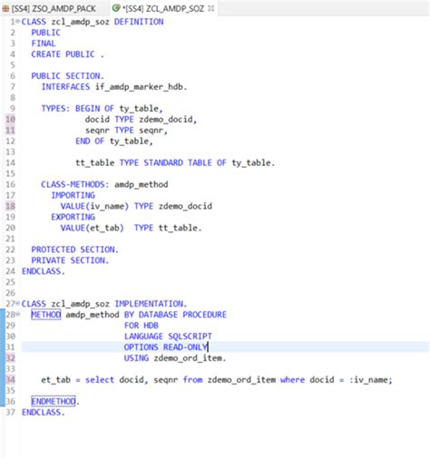 Sap Abap Central Abap Managed Database Procedure