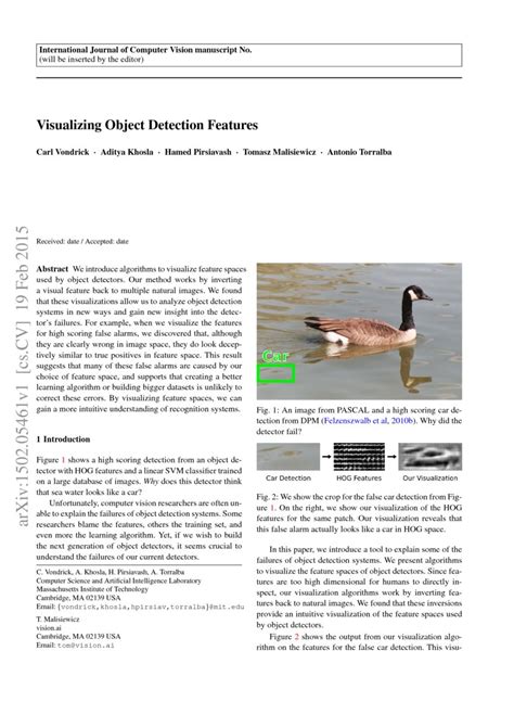Visualizing Object Detection Features Deepai