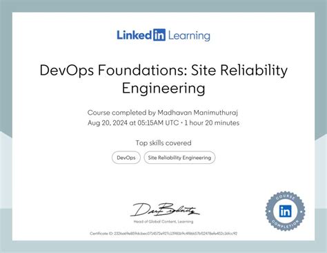 Madhavan Manimuthuraj On Linkedin Certificate Of Completion